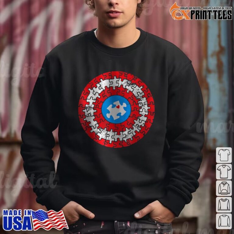 Captain Autism Awareness Month Autism Mom Dad T-Shirt | Fox Print Tees