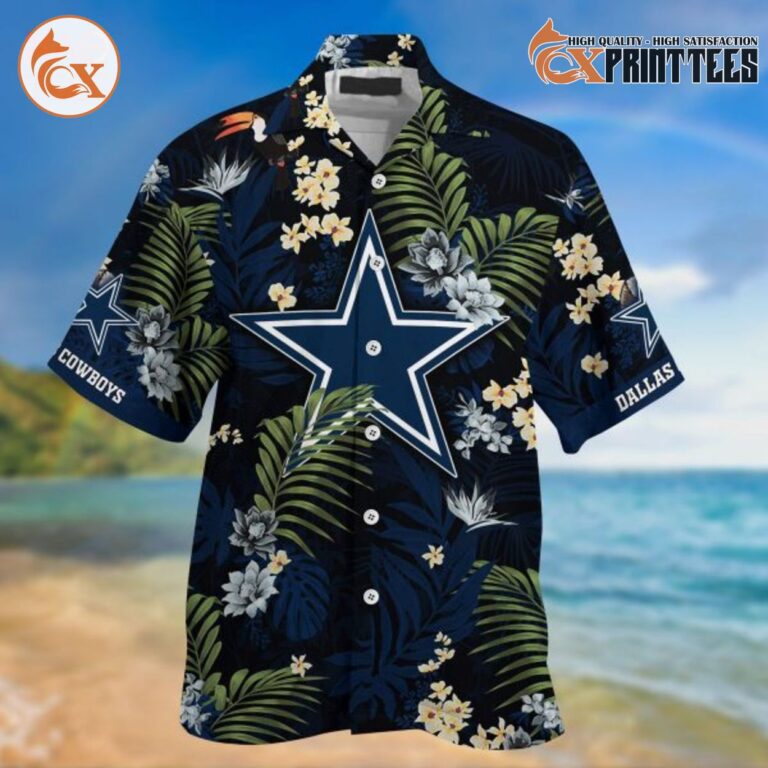 Dallas Cowboy Logos NFL Summer Aloha Shirt, Best NFL Gifts | Fox Print Tees