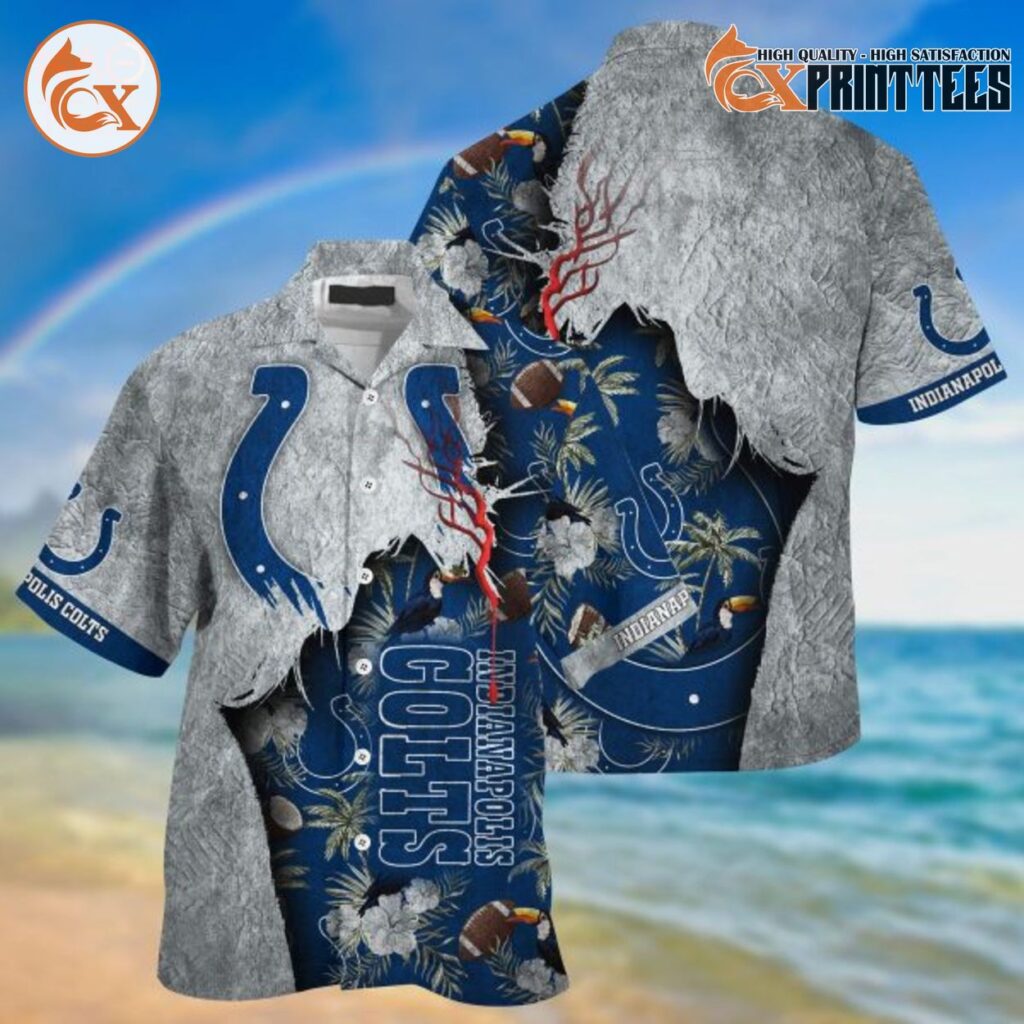 Football Colts Logo Custom Palm Tree Beach Hawaiian Shirt, Cool Gifts ...