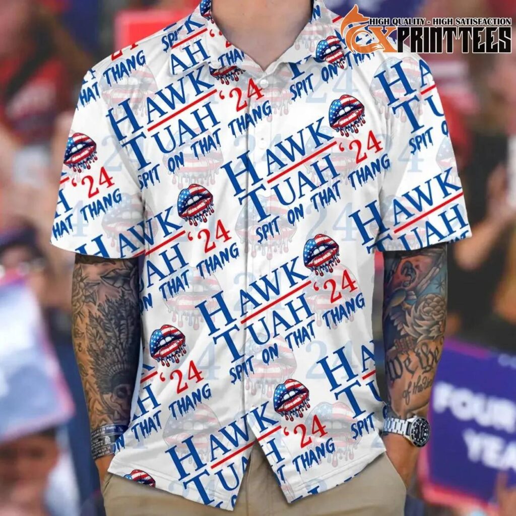Exclusivity Hawk Tuah's 24 Spit On That Thang Hawaiian Shirt