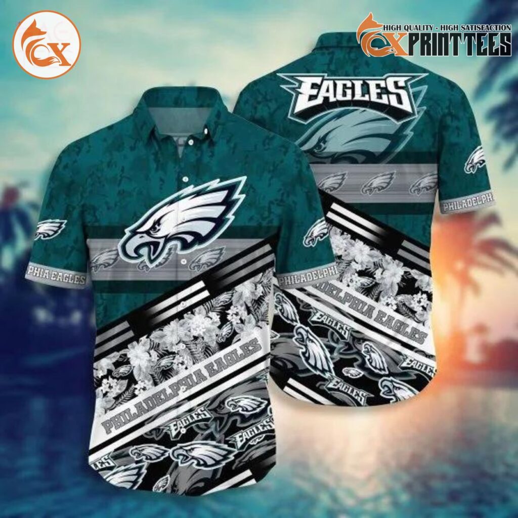 NFL Logos Eagles Vintage Summer Hawaiian Shirt, Best NFL Gifts | Fox ...