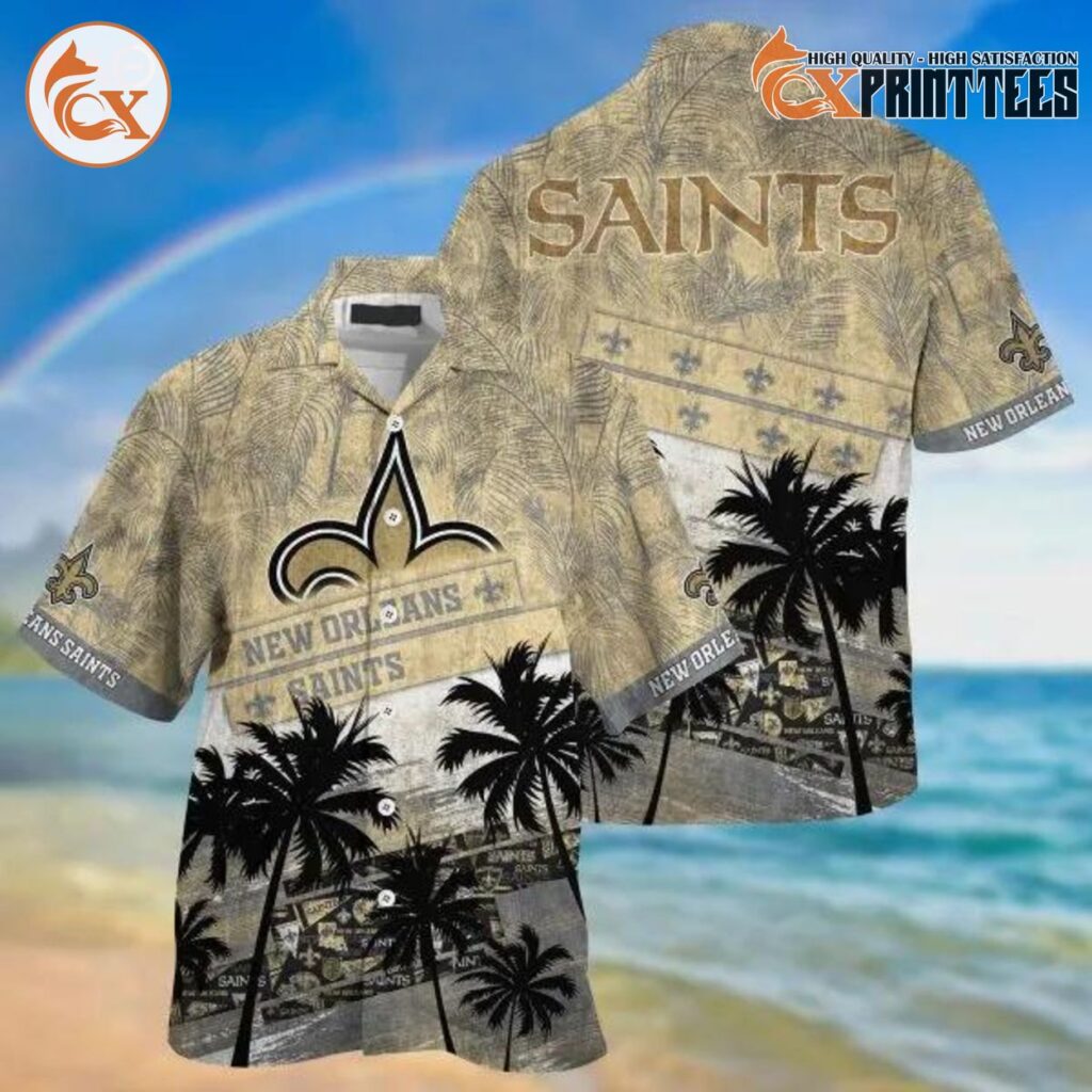 NFL Saints Logo Custom Coconut Trees Summer Aloha Shirt, Best NFL Gifts ...