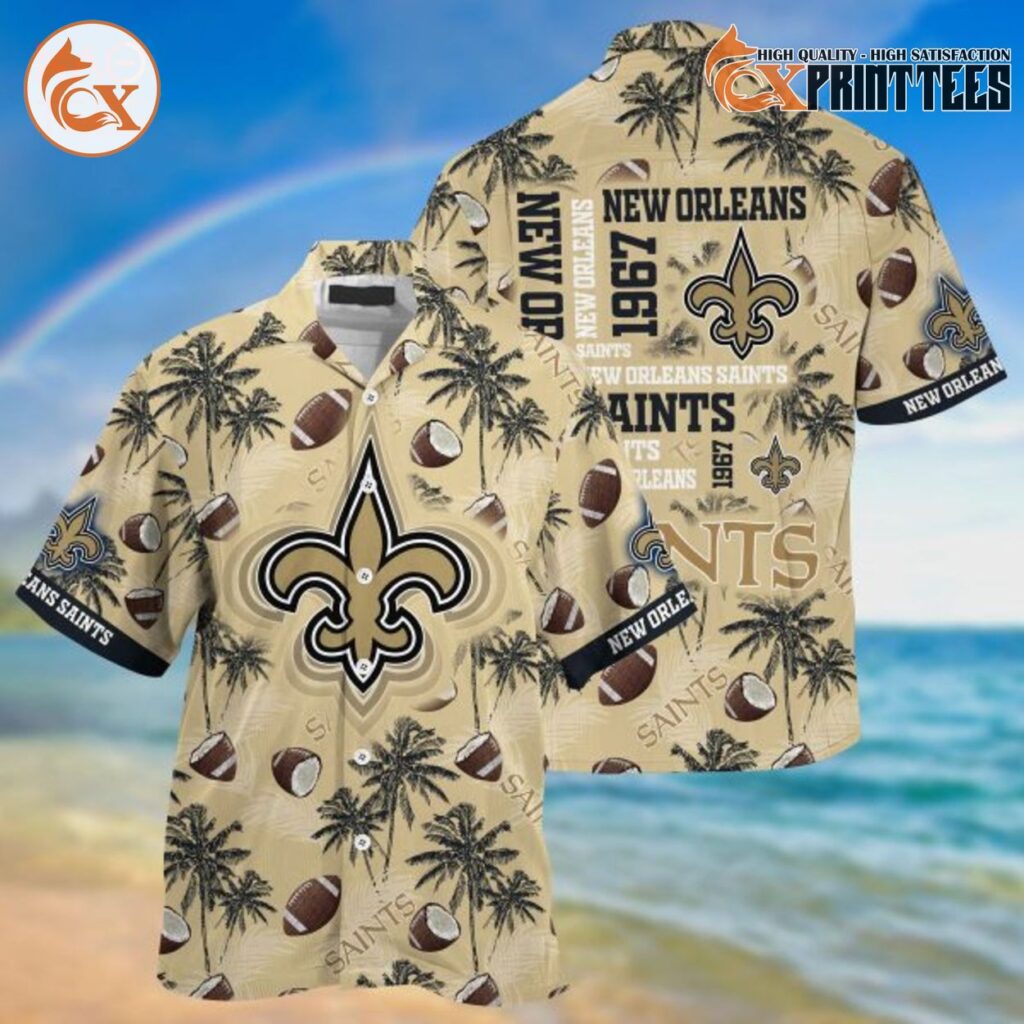 NFL Saints Logo Custom Coconut Trees Summer Aloha Shirt, Best NFL Gifts ...