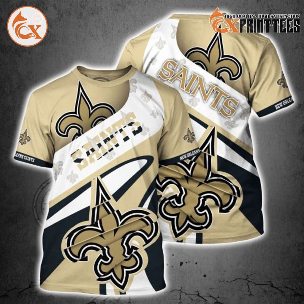 New Orleans Saints NFL Logos Custom Gold Sand Hawaiian Shirt, Cool Gift ...