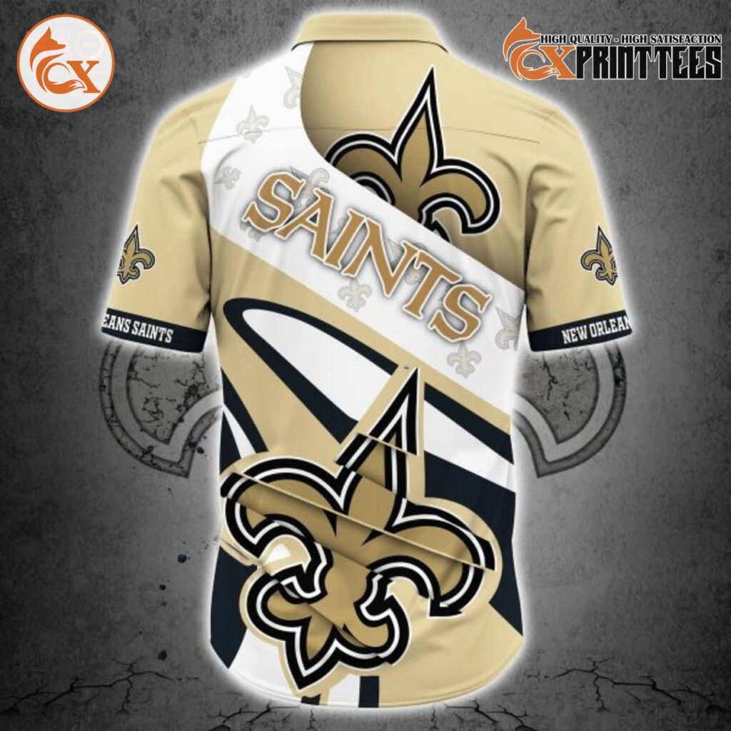 New Orleans Saints NFL Logos Custom Gold Sand Hawaiian Shirt, Cool Gift ...