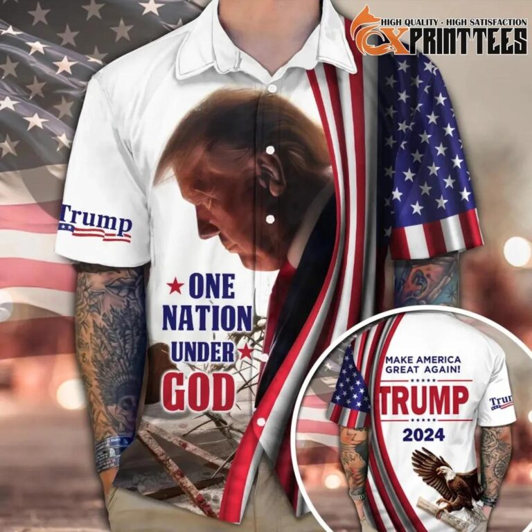 Premium One Nation Under God Trump Hawaiian Shirt
