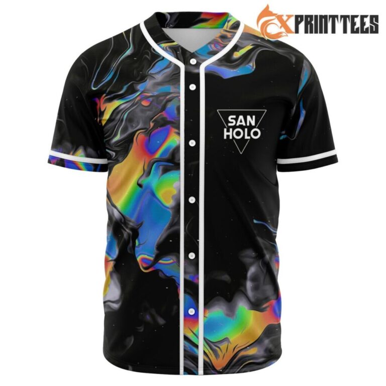 San Holo Trippy Oil Slick Jersey For EDM Fans | Fox Print Tees